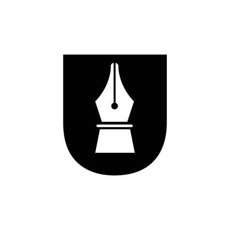 Initial Letter U Pen Nib Icon For Education Logo And Law Symbol Vector Template Based Alphabet