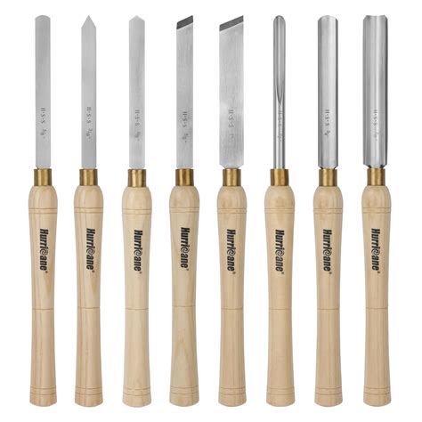 Hurricane 8pc Wood Lathe Chisel Set Wood Turning Tools Wood Lathe Tools