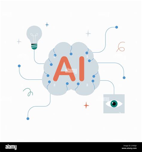 Ai Brain In Flat Vector Illustration Symbolizing Artificial Intelligence Innovation And Data