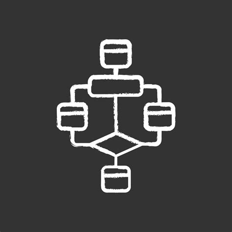 Flowchart Chalk Icon Diagram Visualization Of Process Problem Solving Stages Graphical