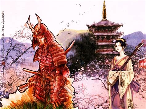 Самурай и сакура арт фото и картинки Abrakadabra Fun