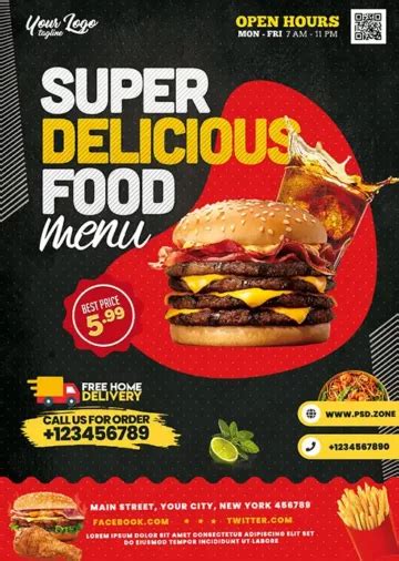 Template Brosur Makanan Psd Koleksi Gambar