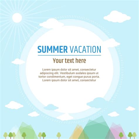 벡터에서 여름 휴가 배너 배경 프리미엄 벡터