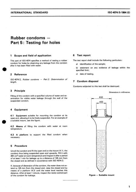ISO 4074 5 1984 Rubber Condoms Part 5 Testing For Holes