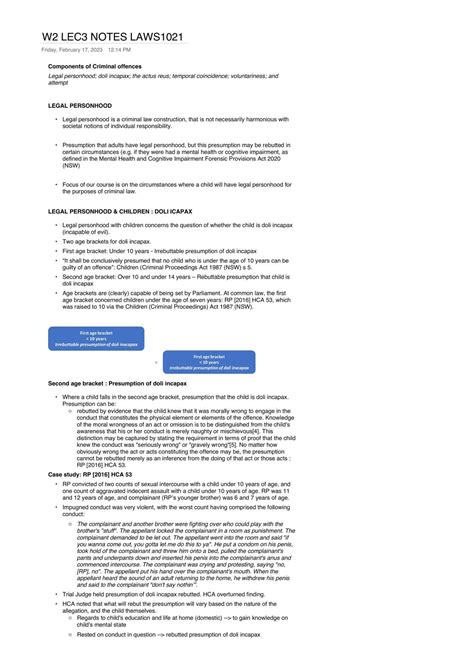 Week 2 Lec 3 Notes Laws1021 Crime And The Criminal Process Unsw