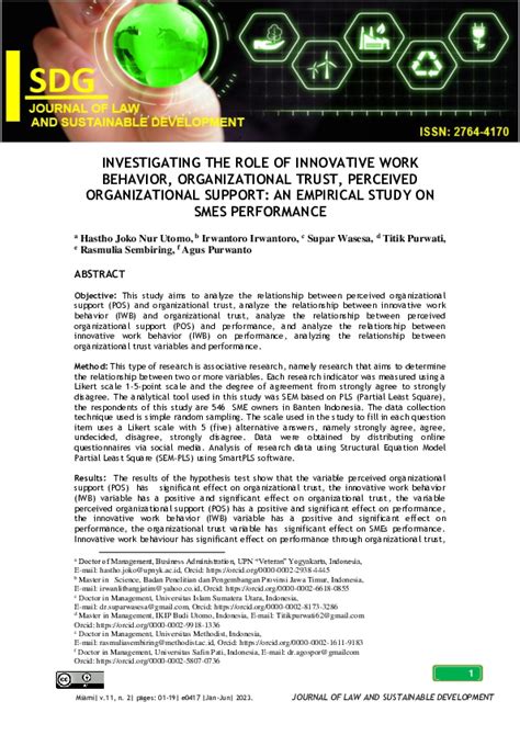 Pdf Investigating The Role Of Innovative Work Behavior