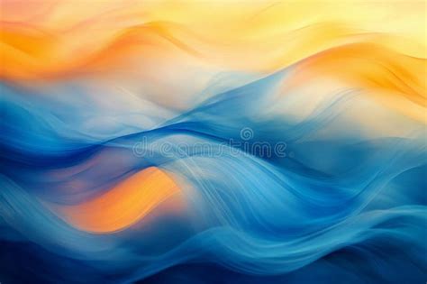 Beautiful Abstract Waves Illustrating A Dynamic Interplay Of Colors In Blue And Orange Tones