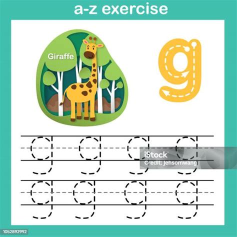 알파벳 문자 G기린 운동 종이 잘라 개념 공부에 대한 스톡 벡터 아트 및 기타 이미지 공부 교육 귀여운 Istock