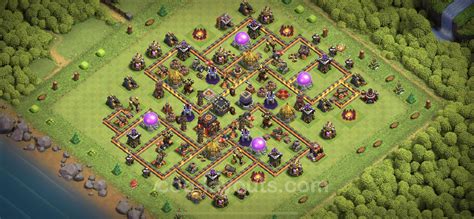 Base Th10 With Link Hybrid Anti Air Dragon Max Levels Town Hall
