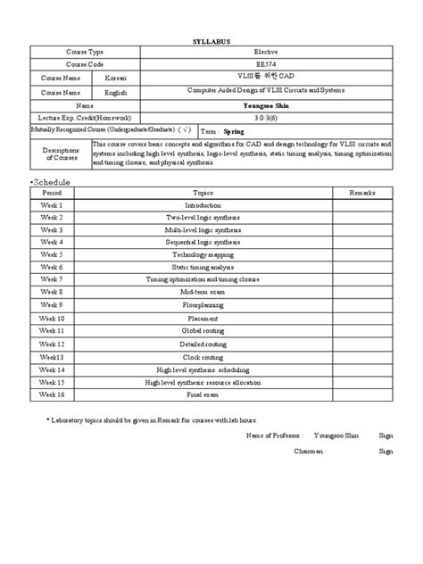 Ee574 Computer Aided Design Of Vlsi Circuits And Systems Pdf