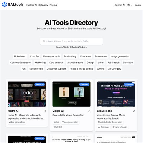 Best AI Tools Directory BAI Tools AIStage