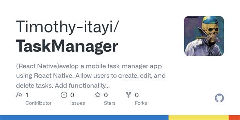 Github Timothy Itayi Taskmanager React Native Evelop A Mobile Task Manager App Using React