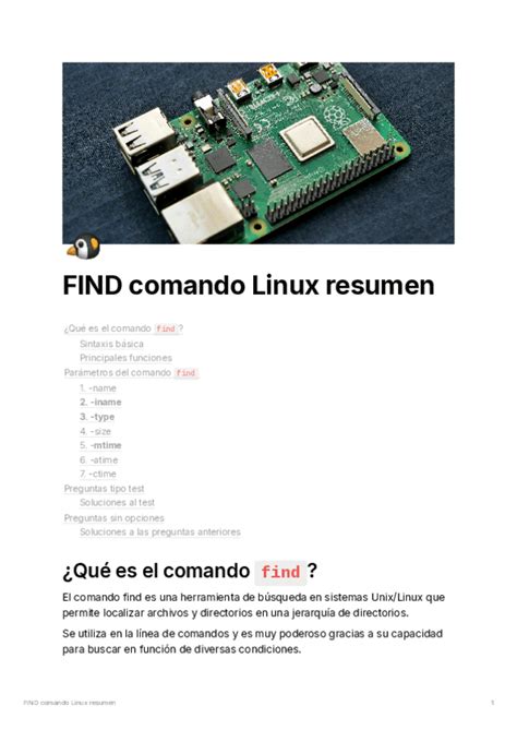 Resumen Comando Find Linux Pdf