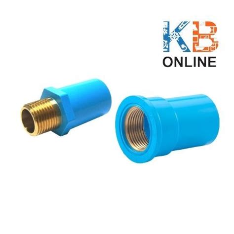 ข้อต่อตรงเกลียวนอกทอง และ เกลียวในเหลือง หนา ฟ้า 1 2นิ้ว 3 4นิ้ว 1นิ้ว Th