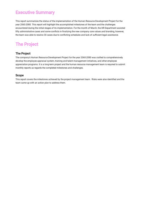 HR Monthly Report Template Free PDF Word Apple Pages Google Docs