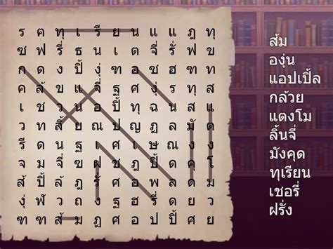 เกมทายชื่อผลไม้ ค้นหาคำ