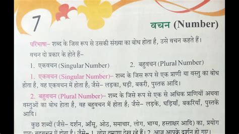 कक्षा ३।। हिन्दी।। Ncert।। व्याकरण वाणी।। पाठ ७।।वचन Youtube