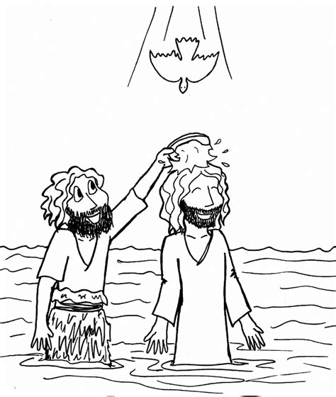 John Baptizing Jesus Coloring Page