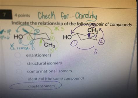 Solved 4 Points Check For Chirality Indicate The