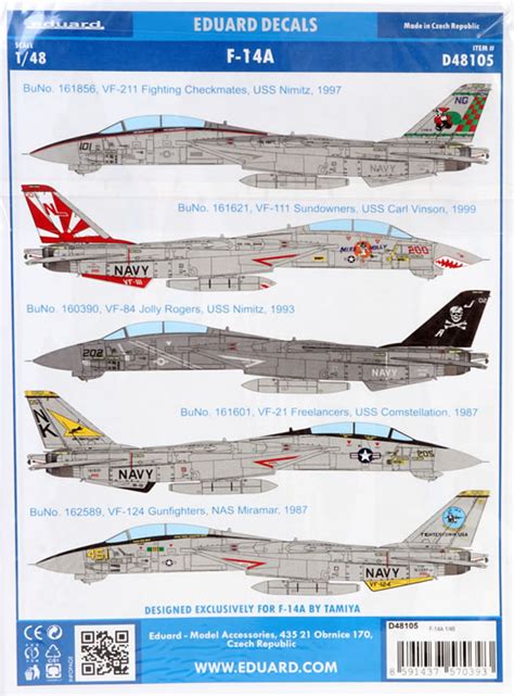 Eduard Item No D48105 F 14A Tomcat