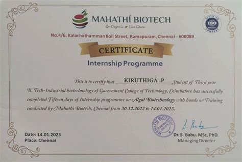 Kiruthiga Panjamoorthy On Linkedin Internshipexperience