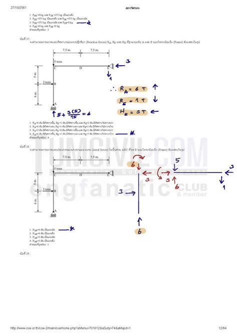 เฉลยขอสอบสามญวศวกร วชา Theory of Structures เฉลยโดย อ ดอน สอนกาน ภาควศวกร
