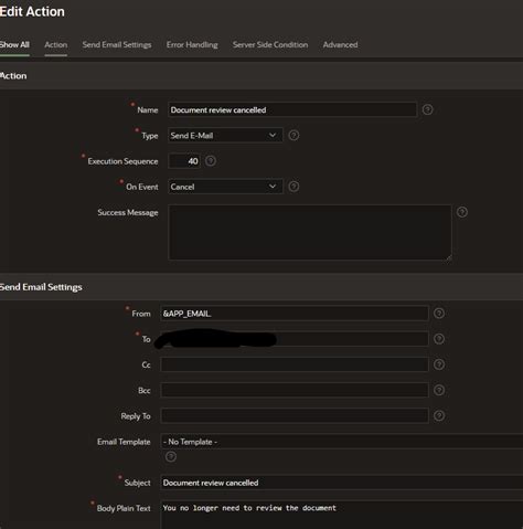 Handling Terminations In Oracle Apex Workflow