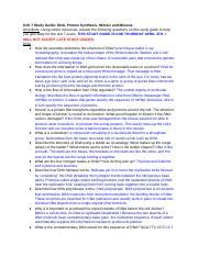 Unit Study Guide DNA Protein Synthesis Mitosis And Meiosis Unit Study Guide DNA Protein