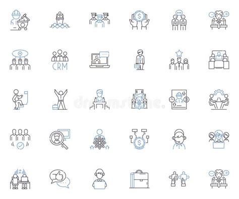 Staff Relations Line Icons Collection Communication Trust Respect