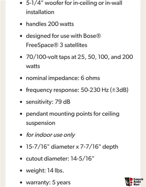Bose Freespace 3 Series Ii Acoustimass Module Passive Sub Non Powered