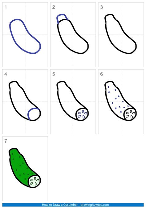 How To Draw A Cucumber Step By Step Easy Drawing Guides Drawing Howtos