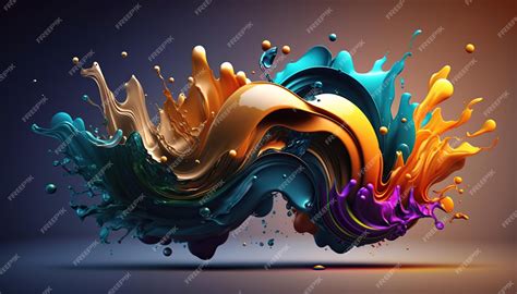 Premium Photo Abstract Colorful Splash 3d Background Generative Ai Background