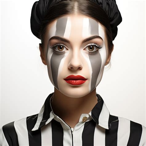 Premium Ai Image French Mime Girl In Studio Shot