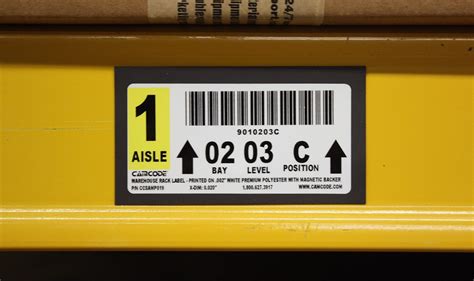 Magnetic Warehouse Rack Labels Camcode