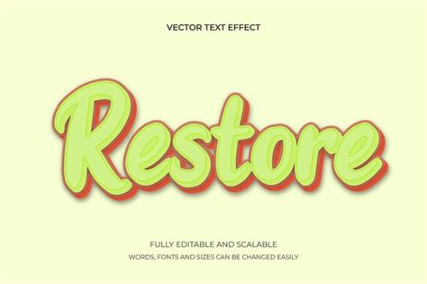 Premium Vector Vector Restore 3d Style Editable Text Effect