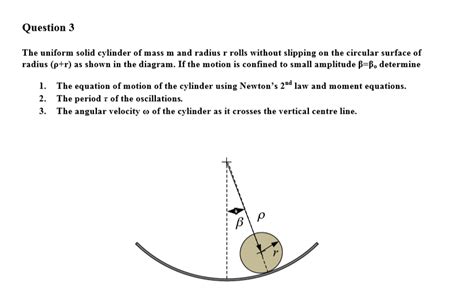 Solved The Uniform Solid Cylinder Of Mass M And Radius R