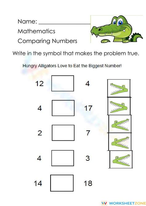 Comparing Numbers Worksheet