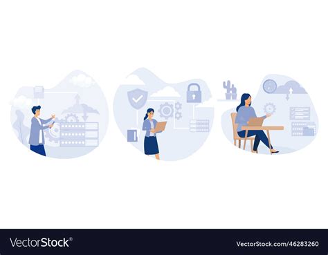 Database Security Concept Cloud Storage Secure Vector Image