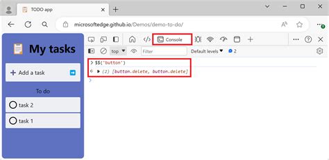 Console Tool Utility Functions And Selectors Microsoft Edge Developer Documentation