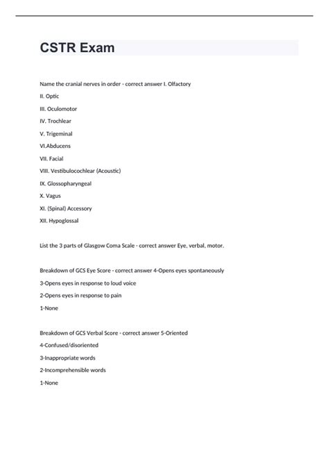 CSTR Exam Correctly Answered Rated A 2024 2025 Cstr Stuvia US