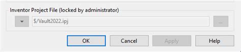 Inventor Project File Locked By Administrator When Attempting To Edit An Inventor Project