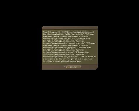 ich kann über den dayz mod nicht mehr in server joinen arma 2 arma