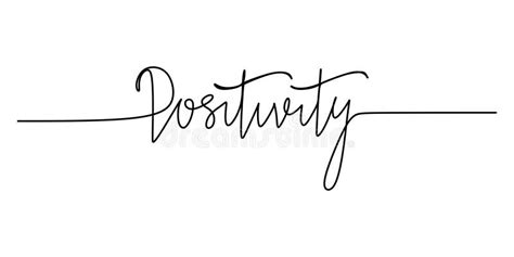 One Continuous Line Drawing Typography Line Art Of Positivity Word