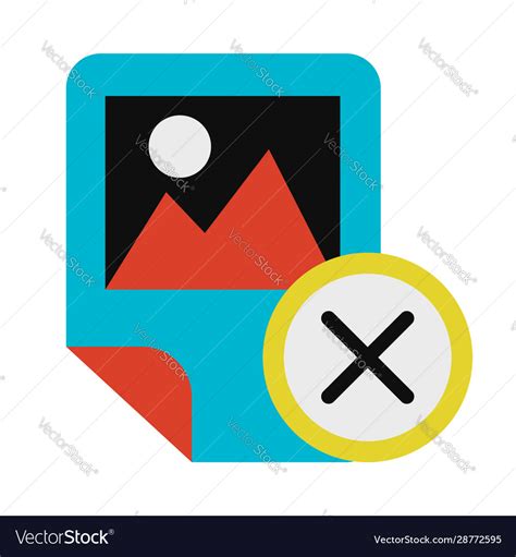 Image File Delete Symbol Glyph Royalty Free Vector Image