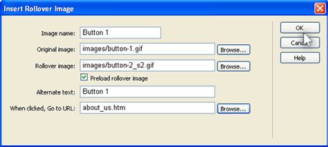 Inserting Rollovers In Dreamweaver Cs5