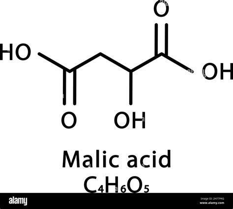 Malic Acid Molecular Structure Malic Acid Skeletal Chemical Formula Chemical Molecular Formula