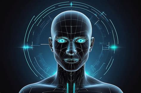 3d face recognition illustration with check mark concept of facial
