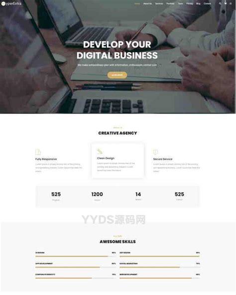Html5多功能数字机构网站模板 Yyds源码网