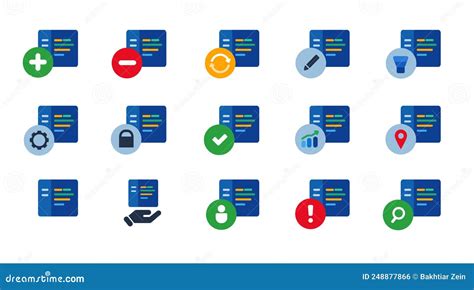 Programmation Code éditeur Logiciel Développement Application Icône Ensemble Collection Bleu