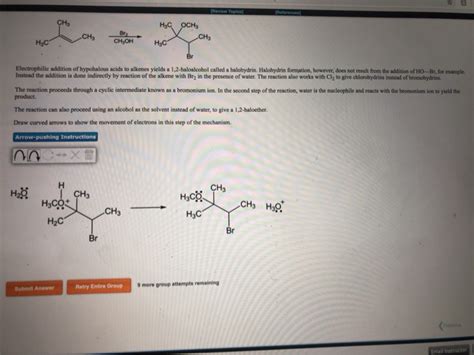 Solved Revlew Topice References CH H C OCH Br CH он CH CH Chegg com